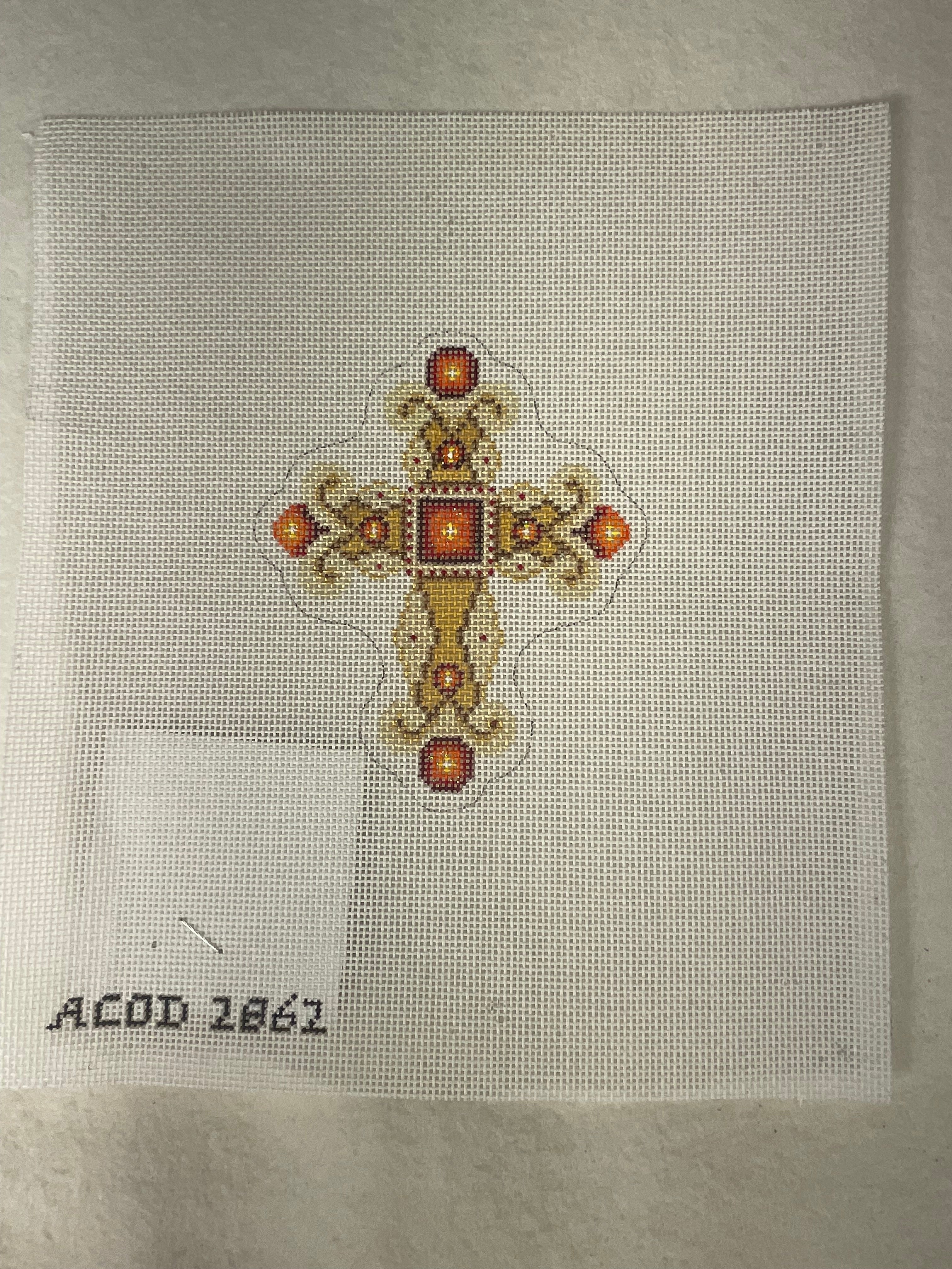 * SALE A Collection of Designs 2862 Gold Cross Red Jewels – Beehive ...