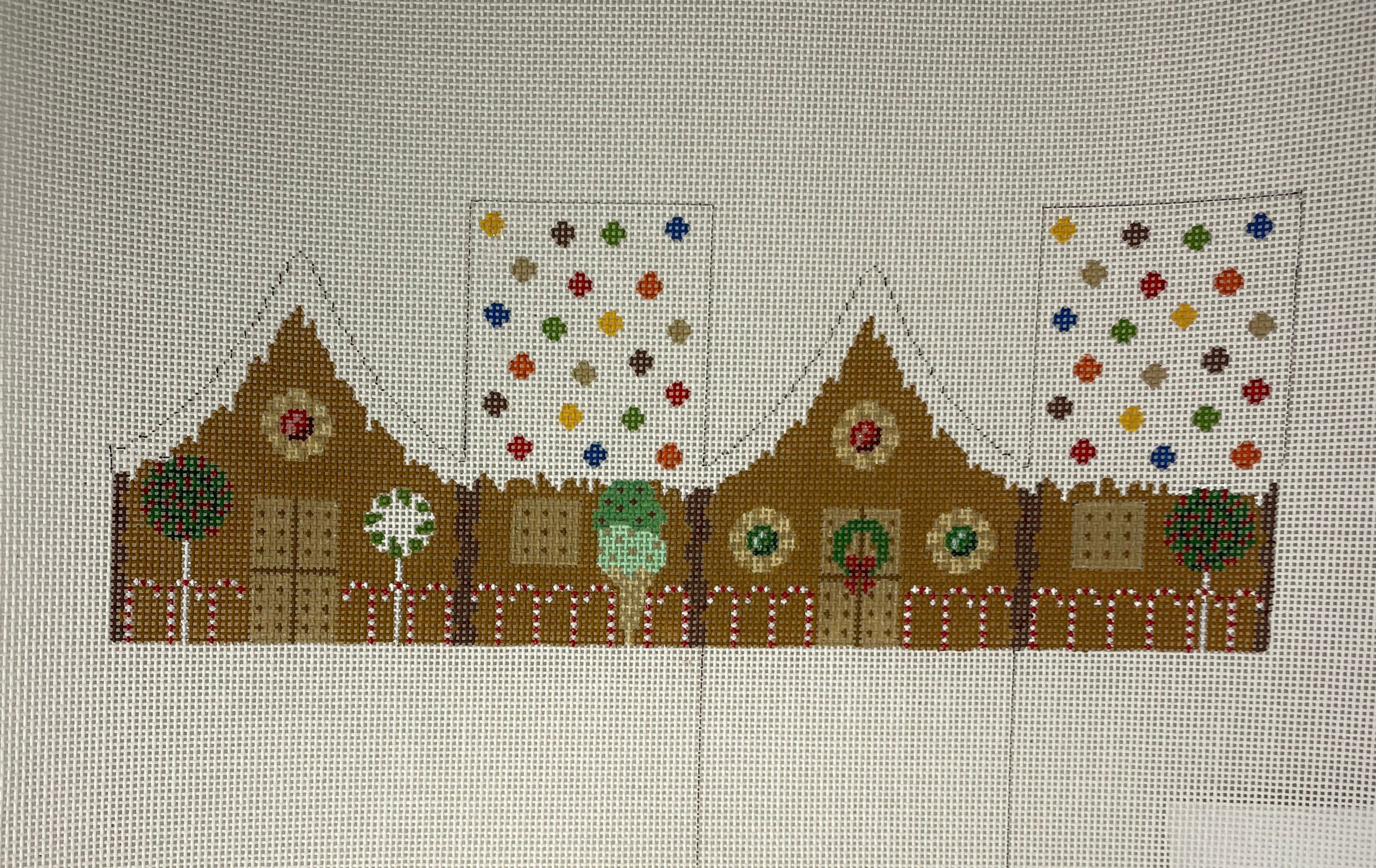* Susan Roberts Needlepoint 0224-18 M and M Arched Roof 3D Gingerbread ...